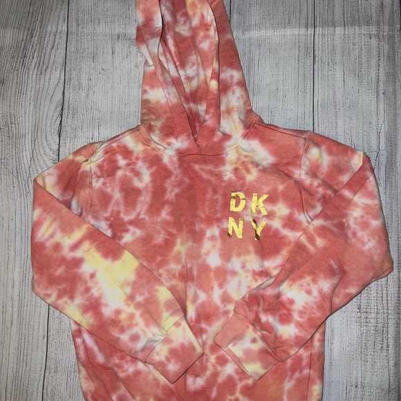 Dkny | Shirts & Tops | Dkny Pink Tie Dye Hoodie Girls Size 6 | Poshmark